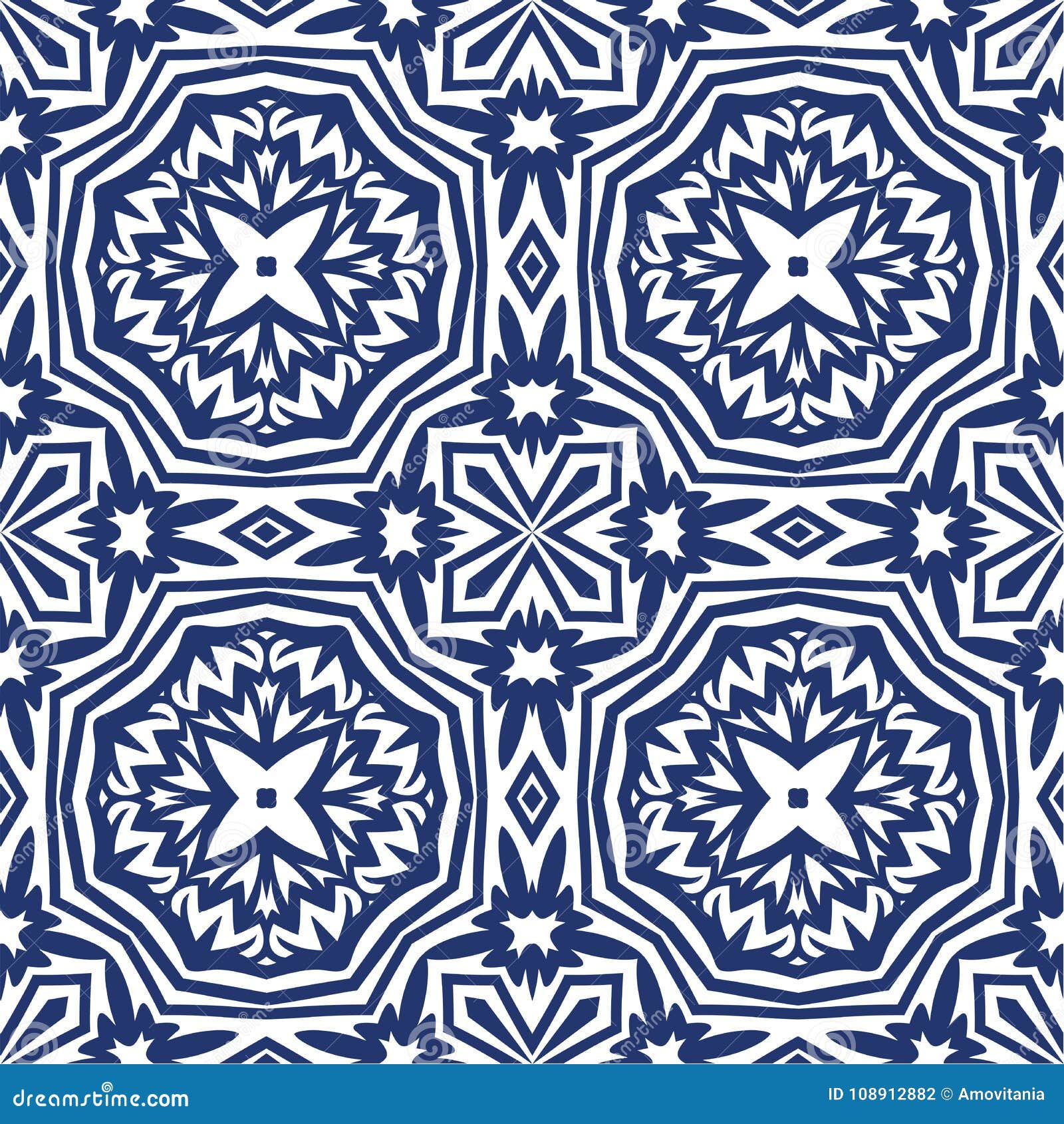 Blue Arabesque Pattern stock vector. Illustration of islamic - 108912882