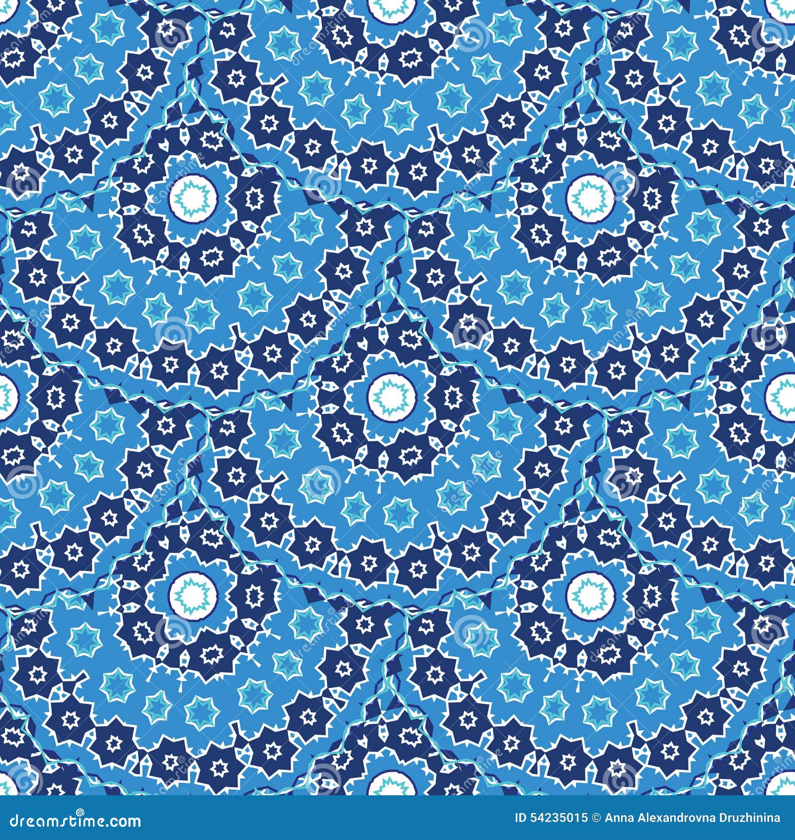 Blue Arabic Seamless Pattern Pattern Cartoon Vector | CartoonDealer.com ...