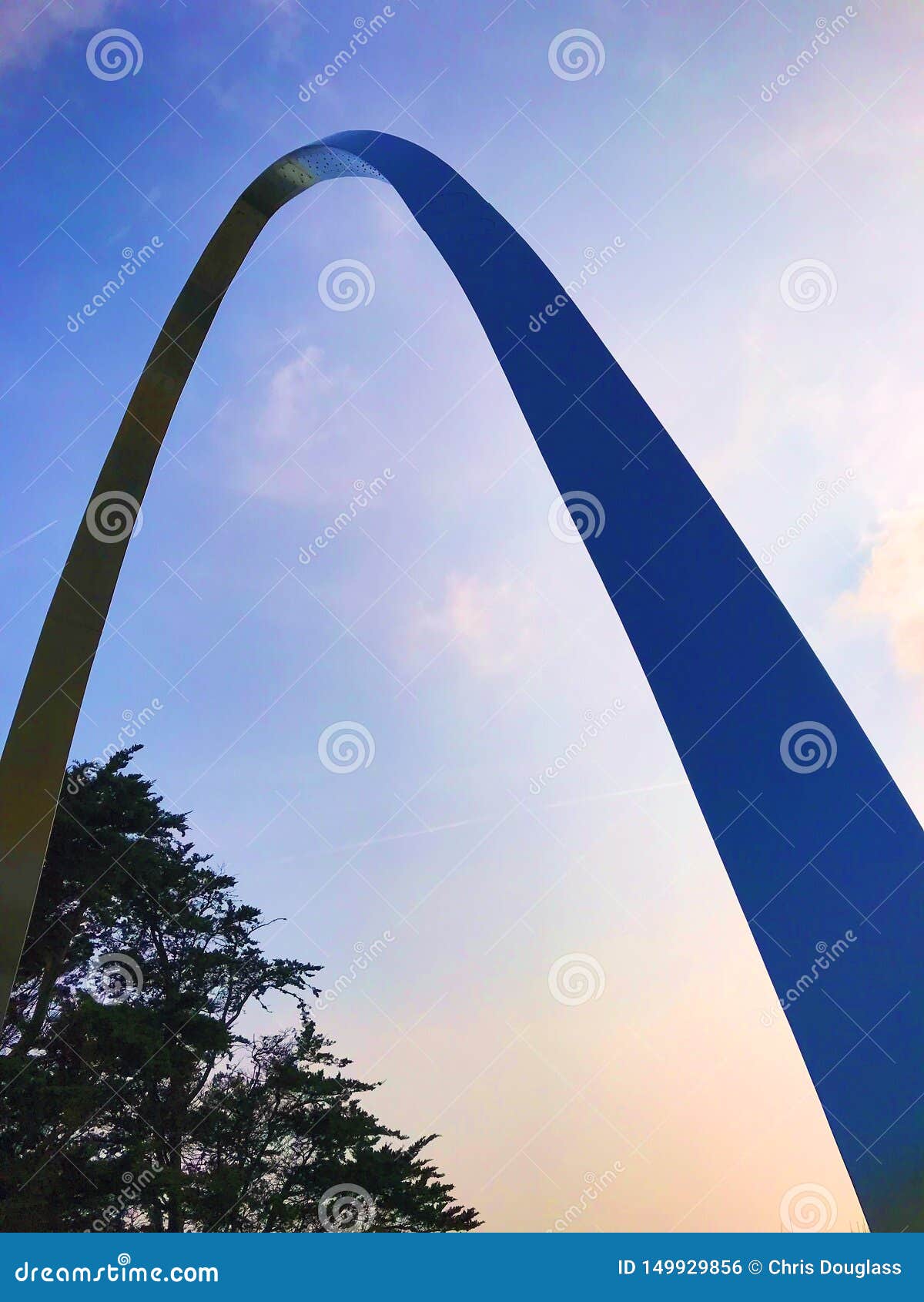 Blue Arch in Front of Blue Sky and Tree Editorial Photo - Image of arch ...