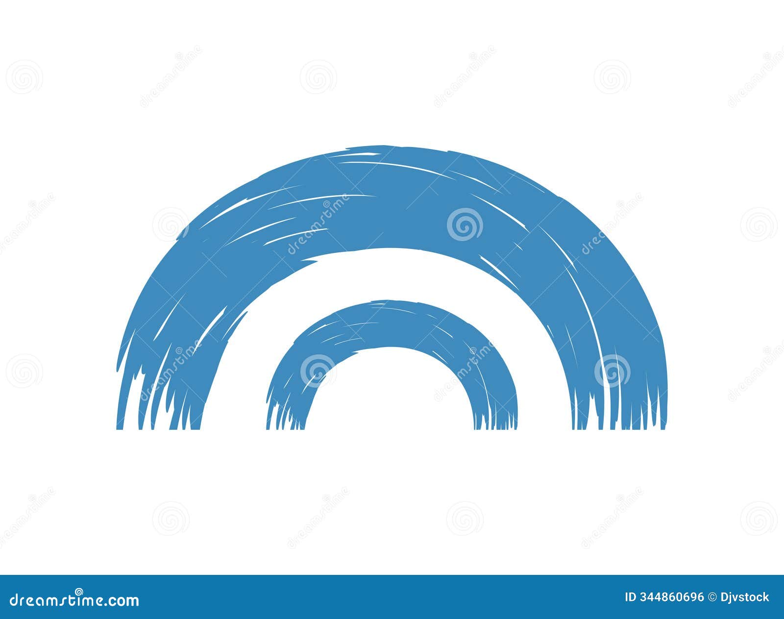 Blue Arch Brush Stroke Shape Stock Illustration - Illustration of ...
