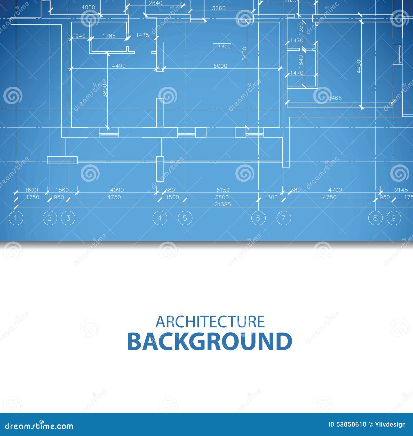 Blue architecture plan stock vector. Illustration of builder - 53050610