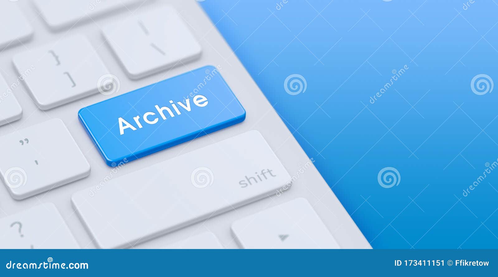 Blue Archive Button Concept Image Stock Illustration - Illustration of ...
