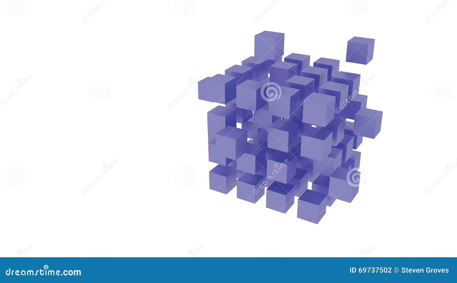Blue array of cubes stock illustration. Illustration of concepts - 69737502