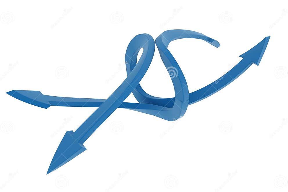 Blue Arrow Bidirectional Spin Stock Illustration - Illustration of ...