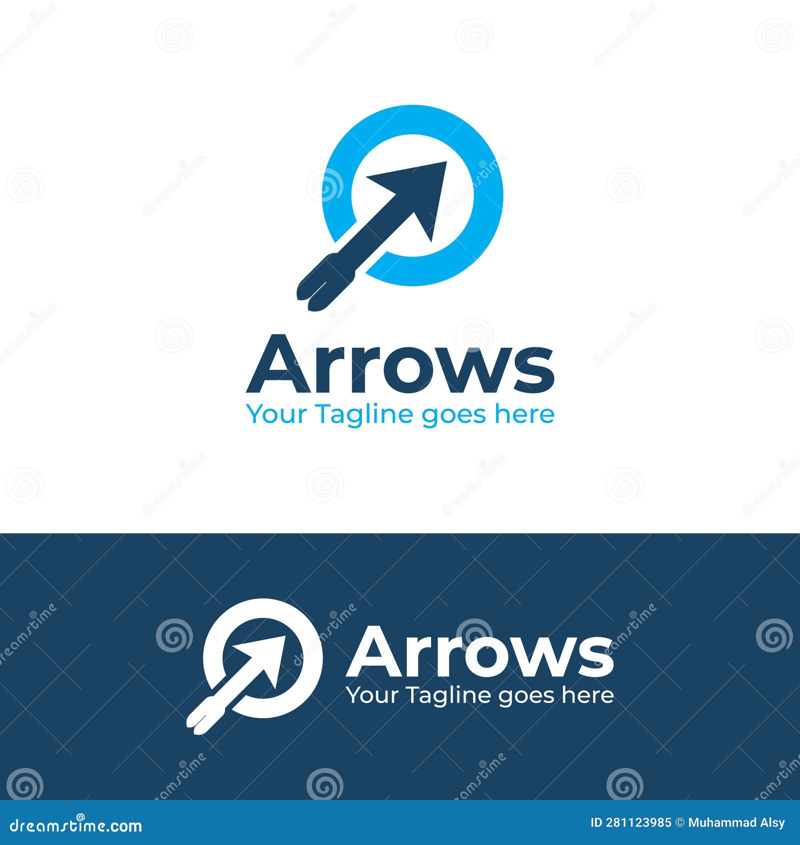 Blue Arrow and Circle Vector Logo Design. Suitable for Your Business ...
