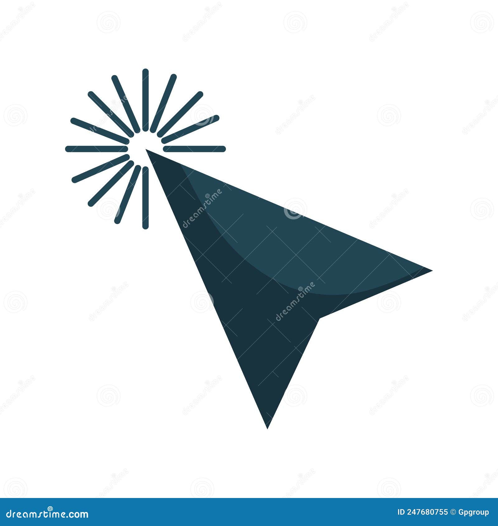 Blue arrow cursor stock vector. Illustration of touch - 247680755