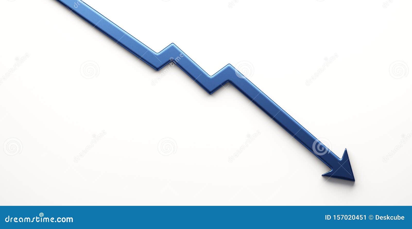 Finance Decrease Bar and Arrow. 3D Render Illustration Stock Illustration - Illustration of ...