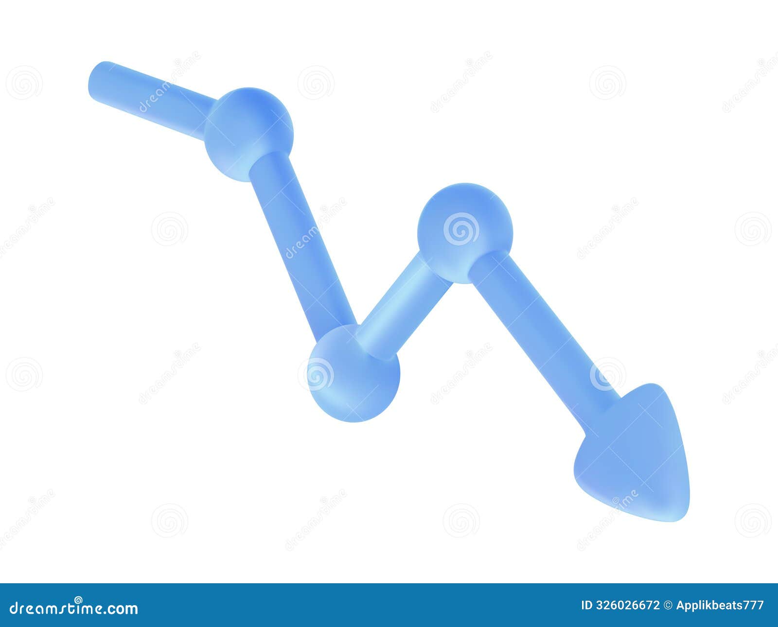 Blue Arrow for Decreasing Progress. Vector Illustration Stock ...