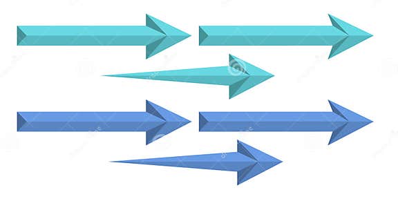 Blue Arrow Direction Collection Vector Illustration Isolated on White ...