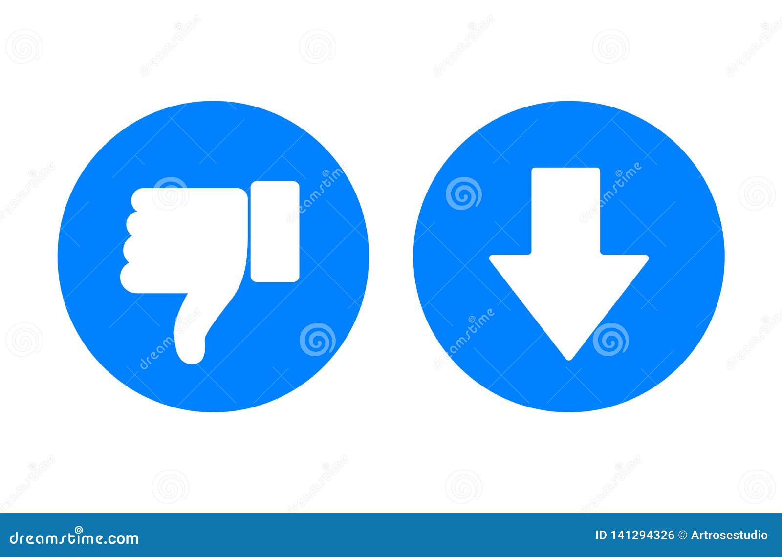 Blue Arrow and Dislike Icons, Vector Illustration Stock Vector ...