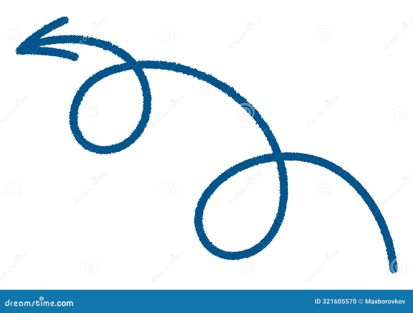 Blue Arrow with Circular Loop Stock Vector - Illustration of artistic ...
