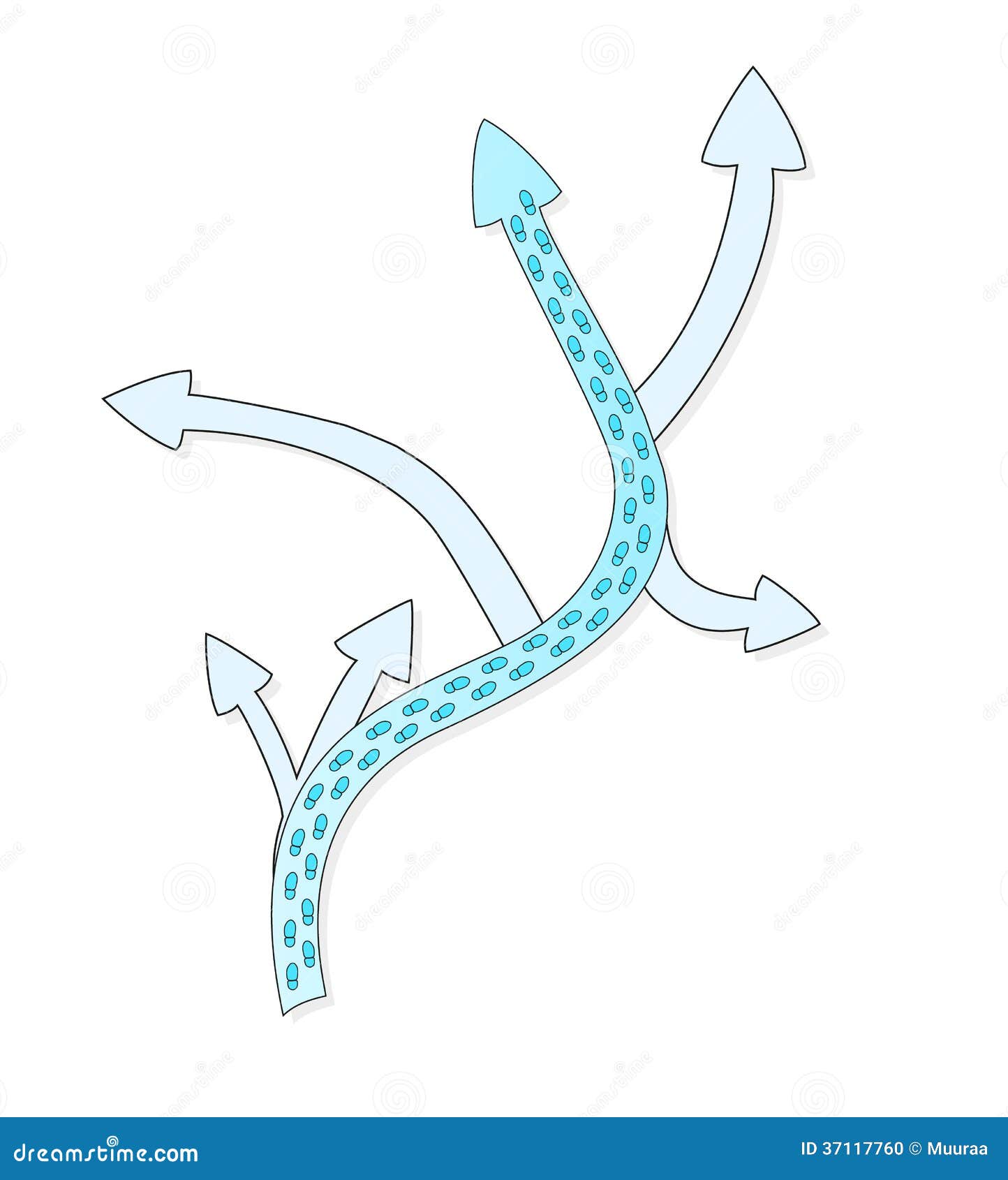 Blue arrow with footprints stock vector. Illustration of pair - 37117760