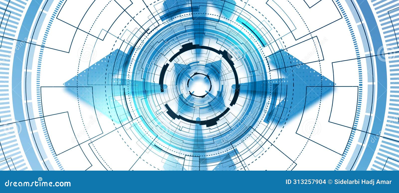 Blue Arrow Futuristic Target of Illustration with Layers Stock ...