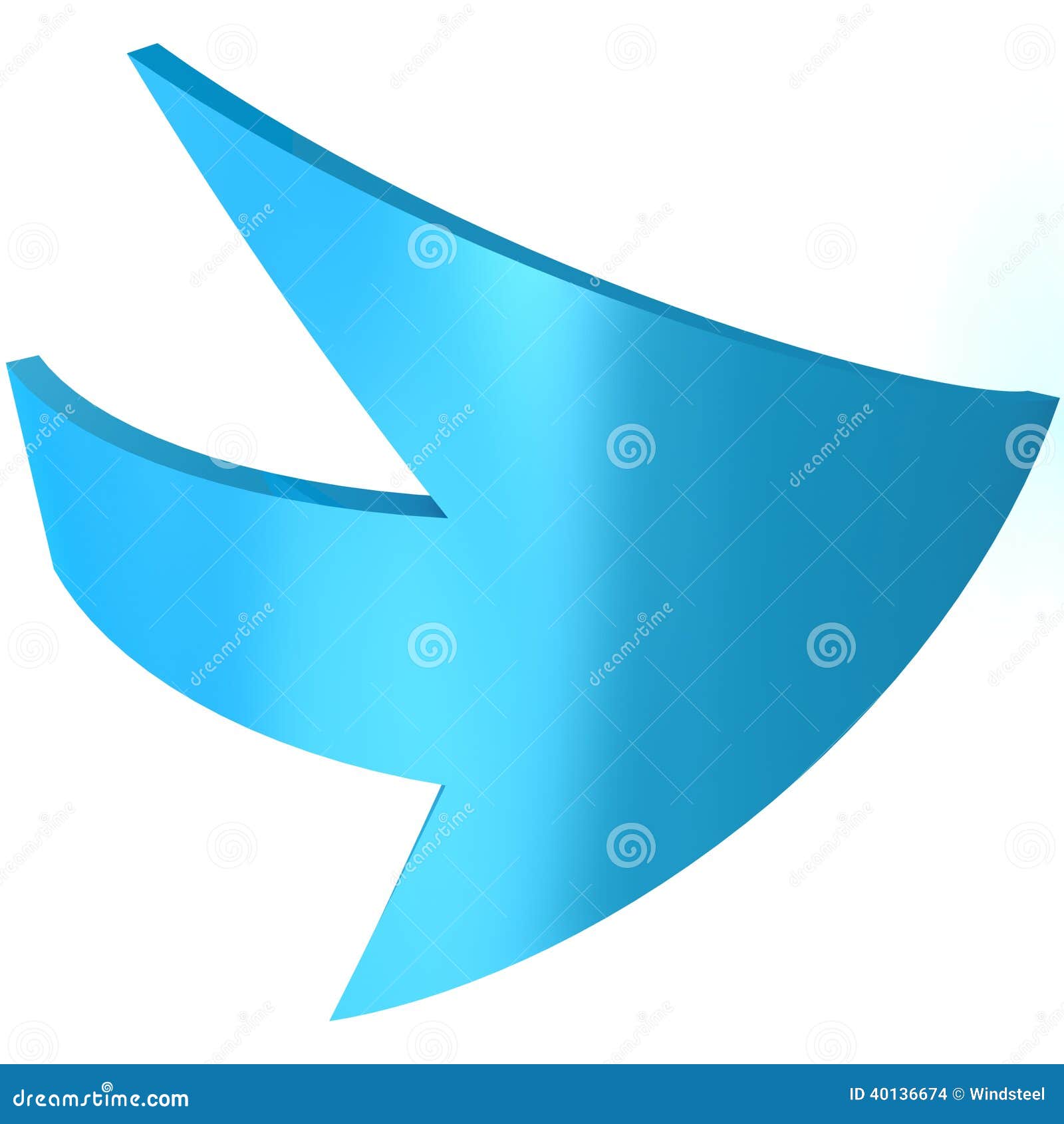 Blue Arrow Isolated on White Background Stock Illustration ...