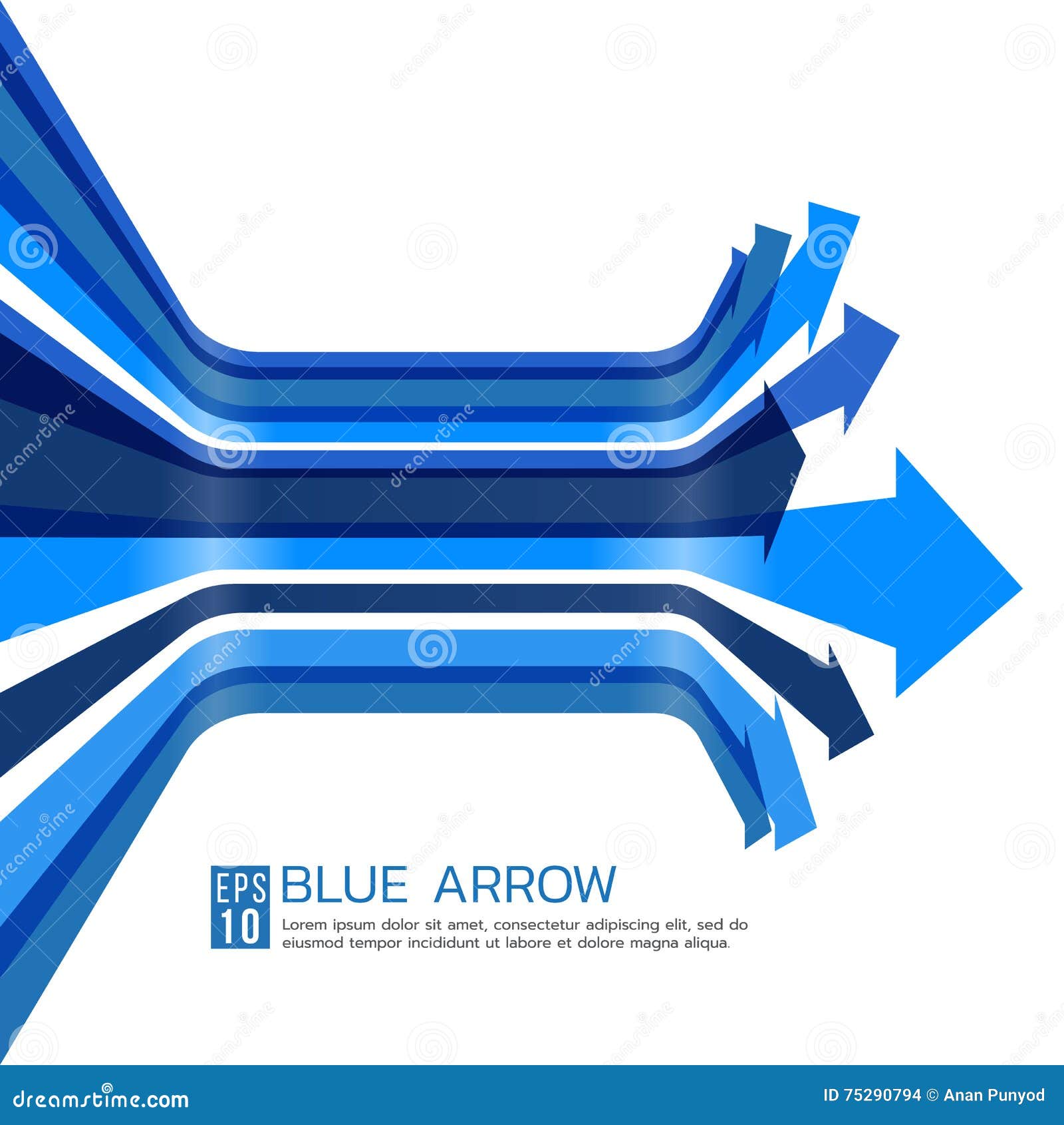 Blue Arrow Line Perspective Curve Vector Art Design Stock Vector ...