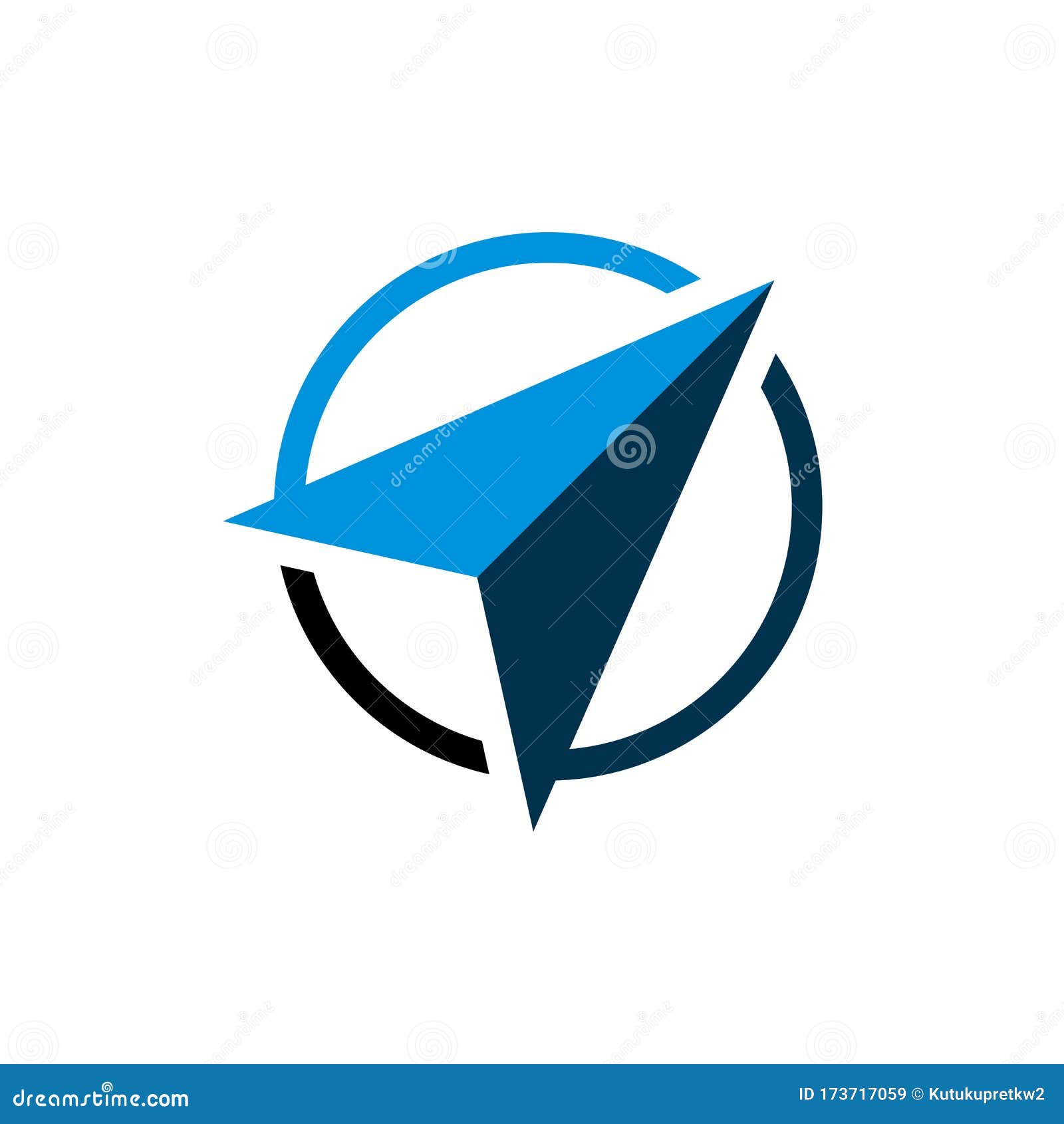 Blue Arrow Navigate Compass Logo Template Illustration Design Vector