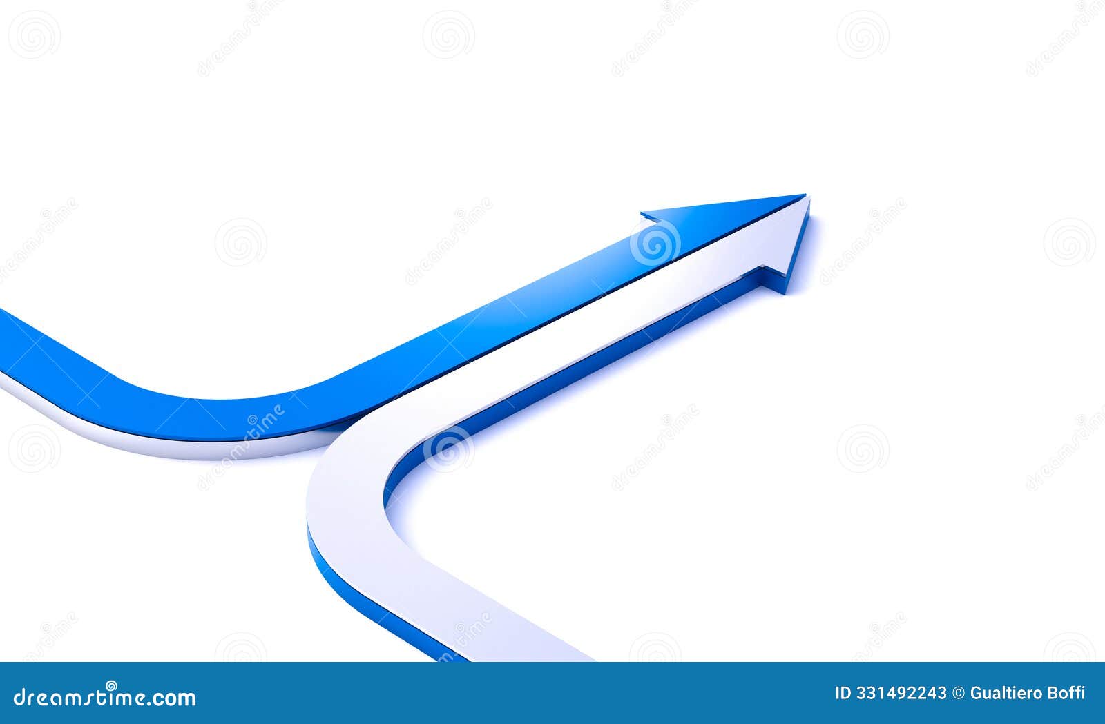 Blue Arrow Chart Pointing Up On Rustic Wooden Table, Symbolizing Growth ...