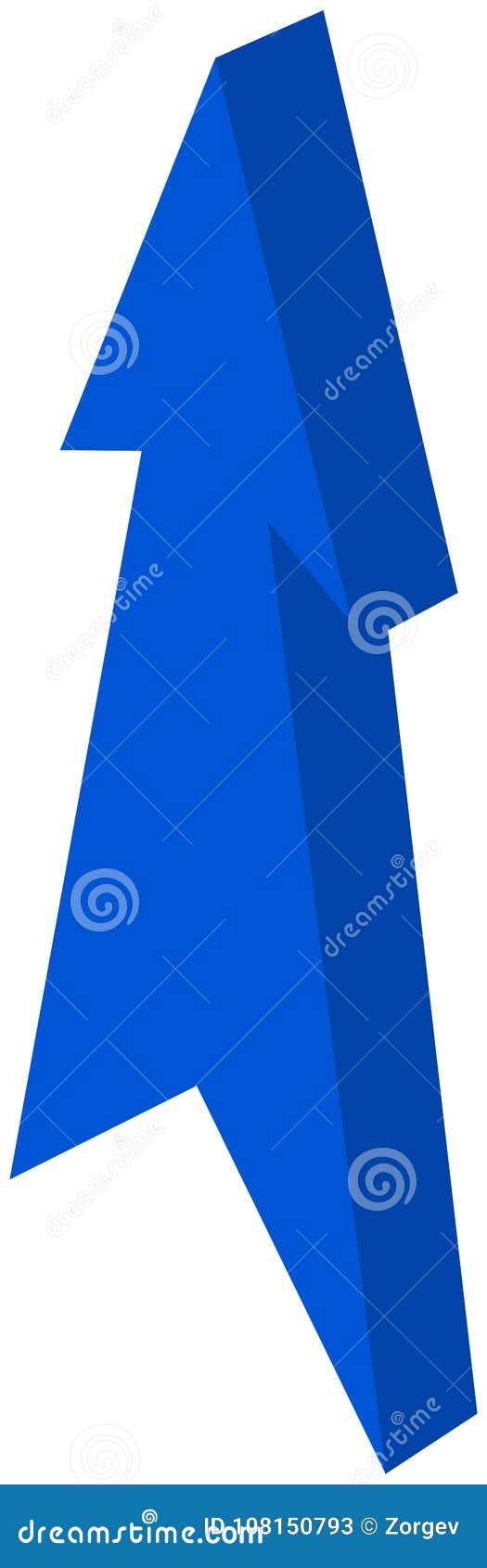 Blue Arrow Pointed - 3D Illustration Stock Illustration - Illustration ...