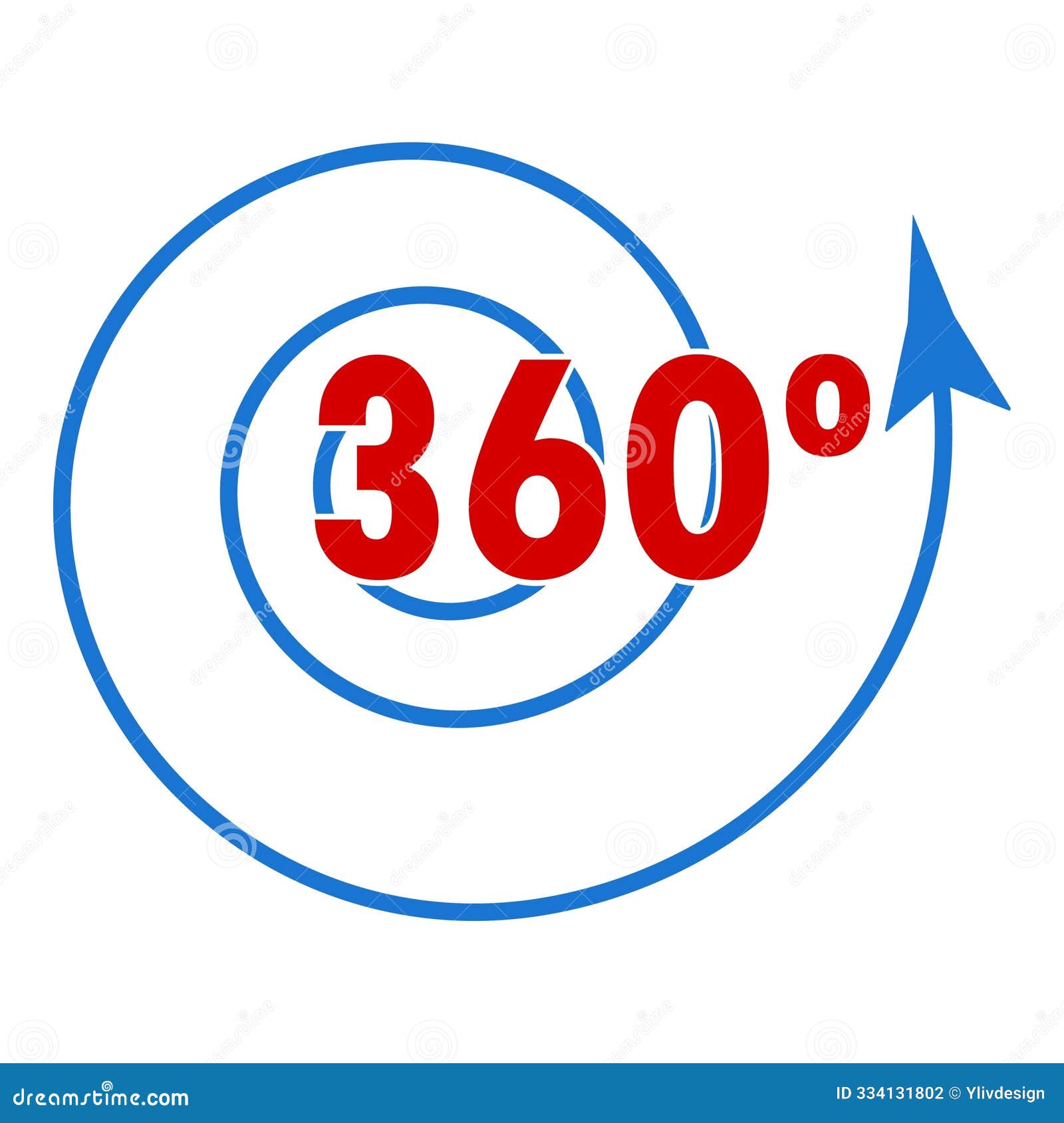 Blue Arrow Pointing 360 Degrees Rotation Around Circle Stock Vector ...