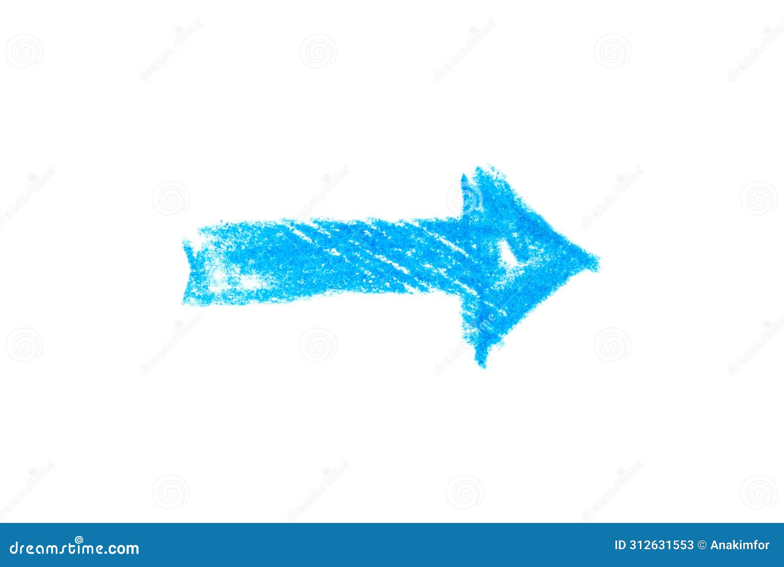 A Blue Arrow Pointing Right on a White Background. Stock Image - Image ...