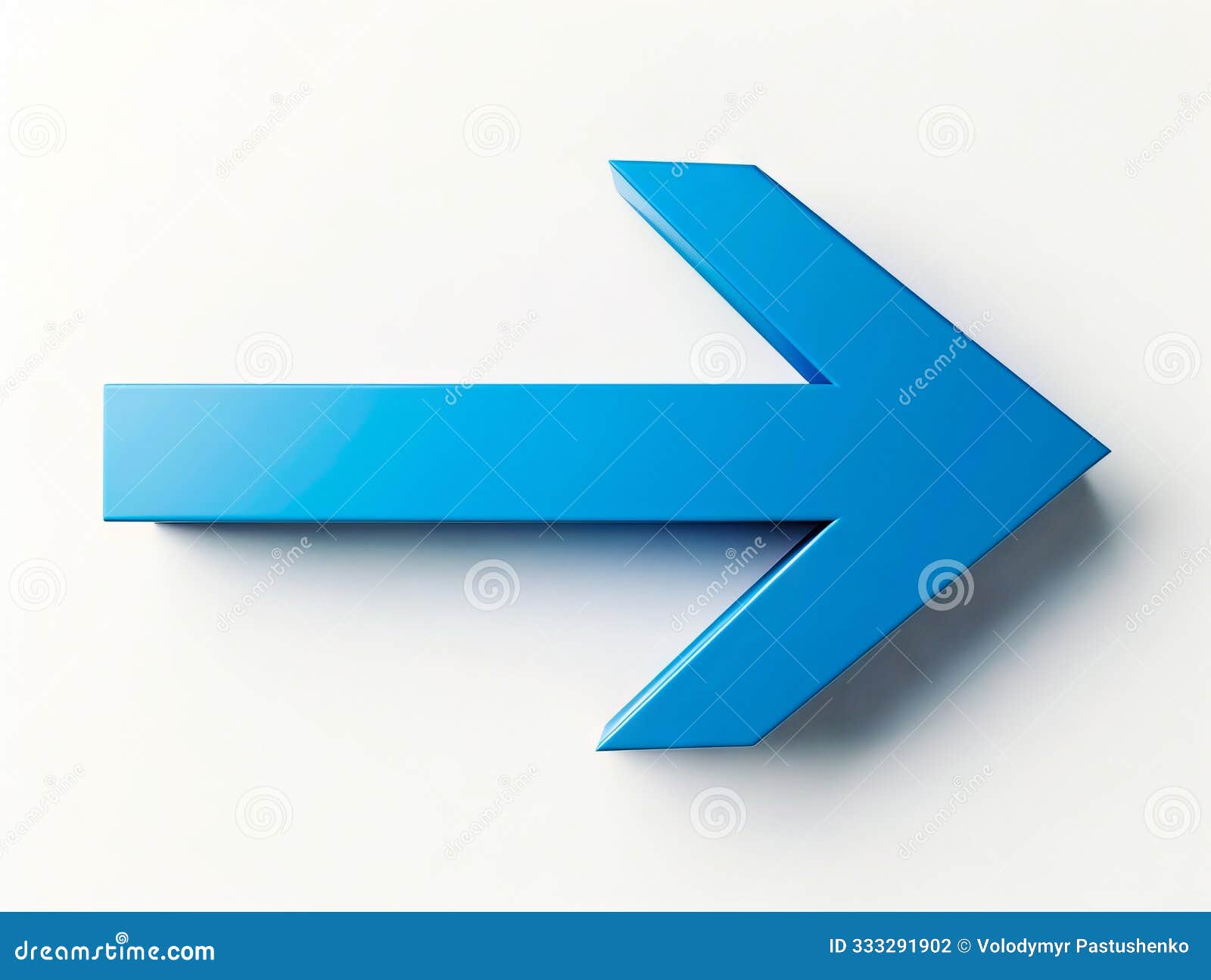 A Blue Arrow Pointing To the Right on a White Background Stock ...