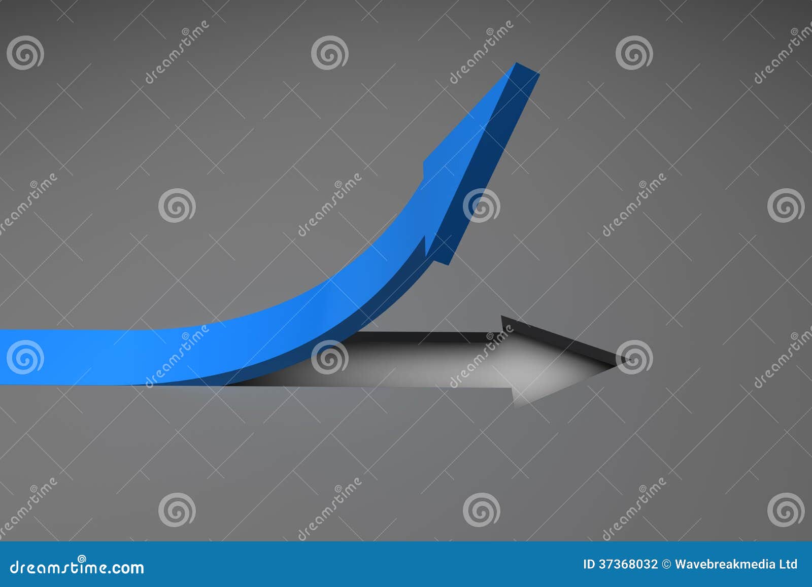 Blue Arrow Pointing Up from Surface Stock Illustration - Illustration ...