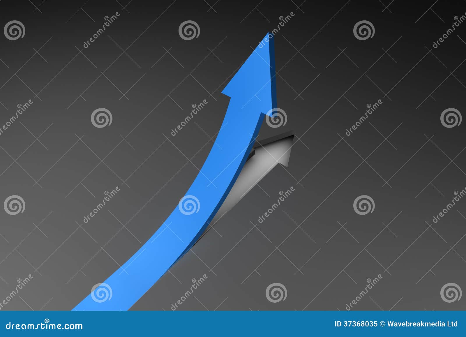 Blue Arrow Pointing Up from Surface Stock Illustration - Illustration ...