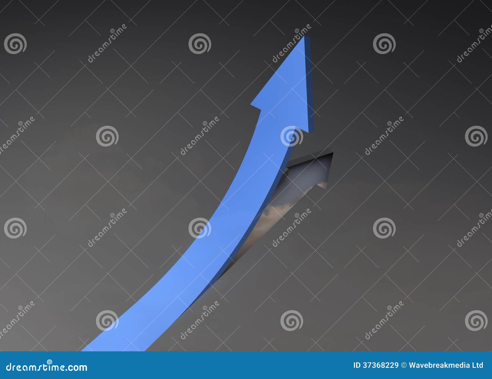 Blue Arrow Pointing Up from Surface Stock Illustration - Illustration ...