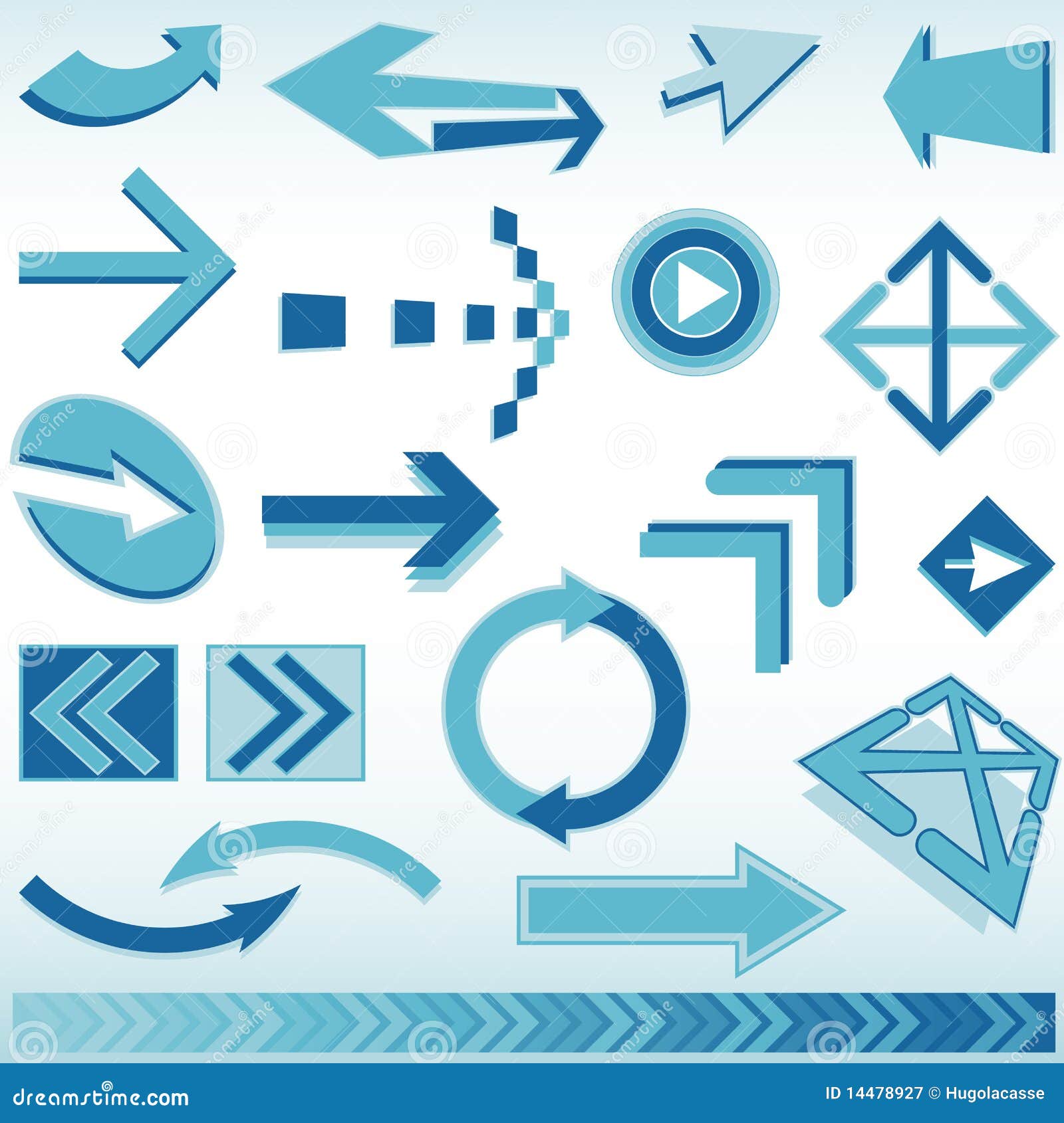 Blue arrow set stock vector. Illustration of direction - 14478927