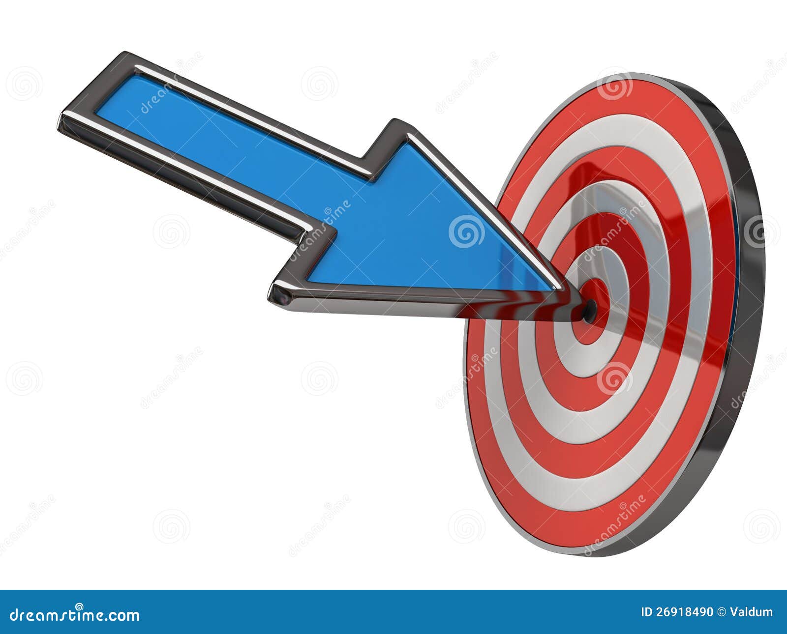 Blue arrow and target stock illustration. Illustration of direct - 26918490