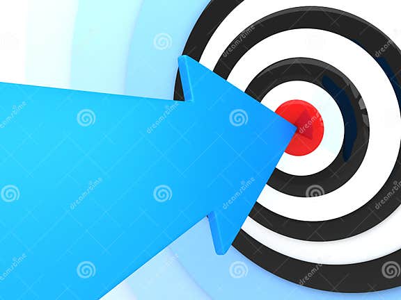 Blue arrow and target stock illustration. Illustration of concept ...