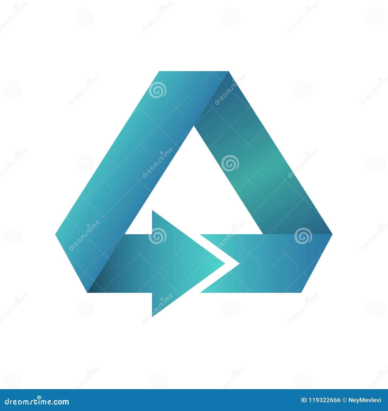 Blue Arrow Triangle Shape Icon Symbol or Button Stock Vector ...