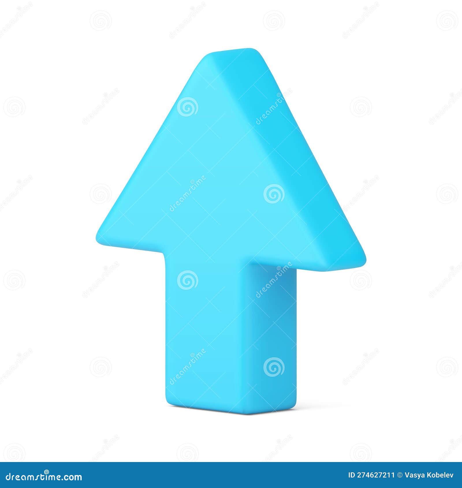 Blue Arrow Up Increase Progress Direction Cursor Blue Pointer Isometric ...
