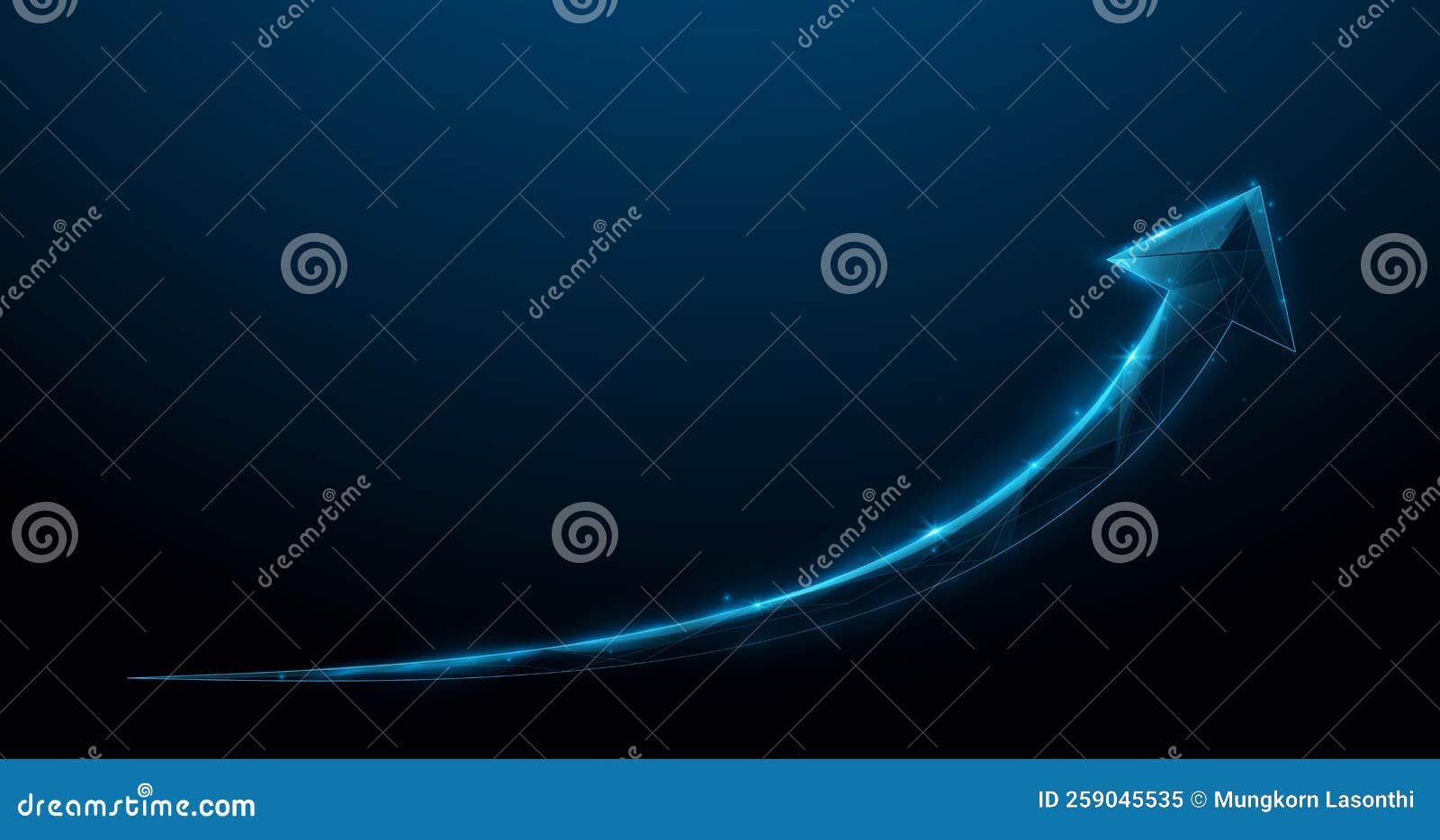 Blue Arrow Up Made from Lines, Triangles, Low Polygons, and Particle ...