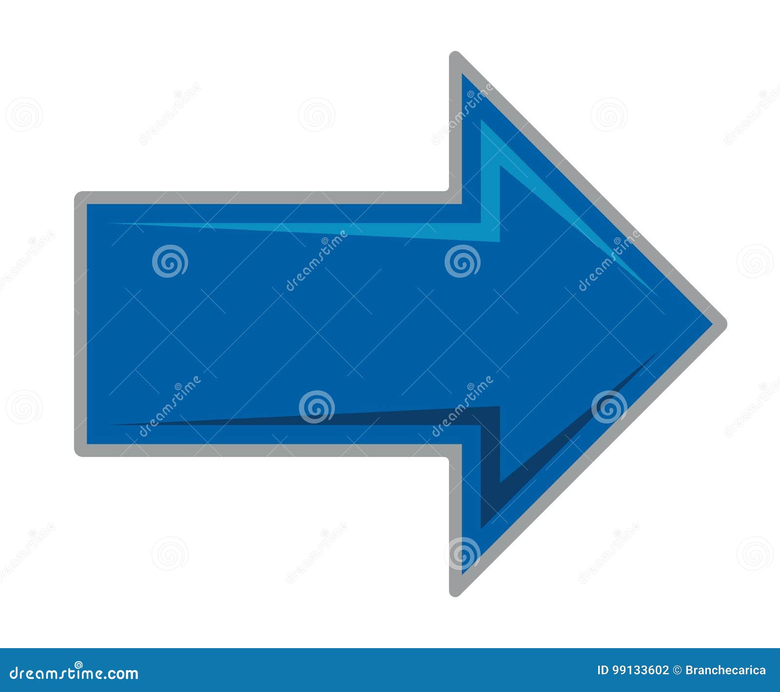 Blue arrow stock vector. Illustration of white, forward - 99133602