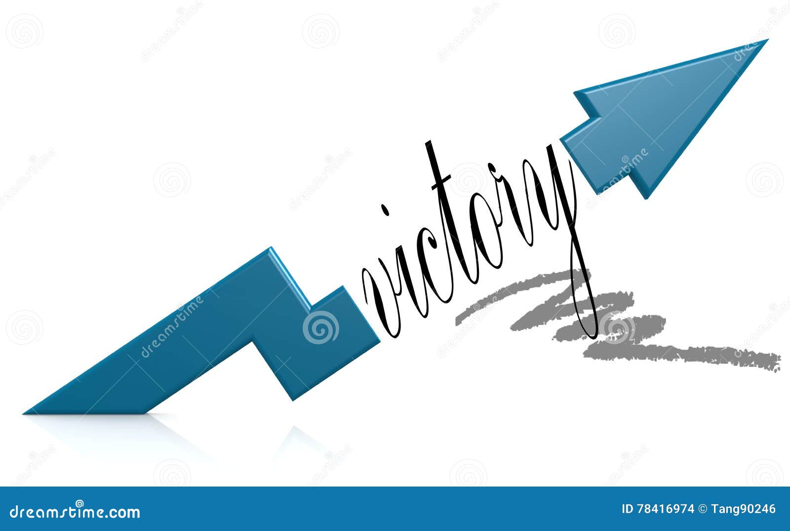 Blue Arrow with Victory Word Stock Illustration - Illustration of sign ...