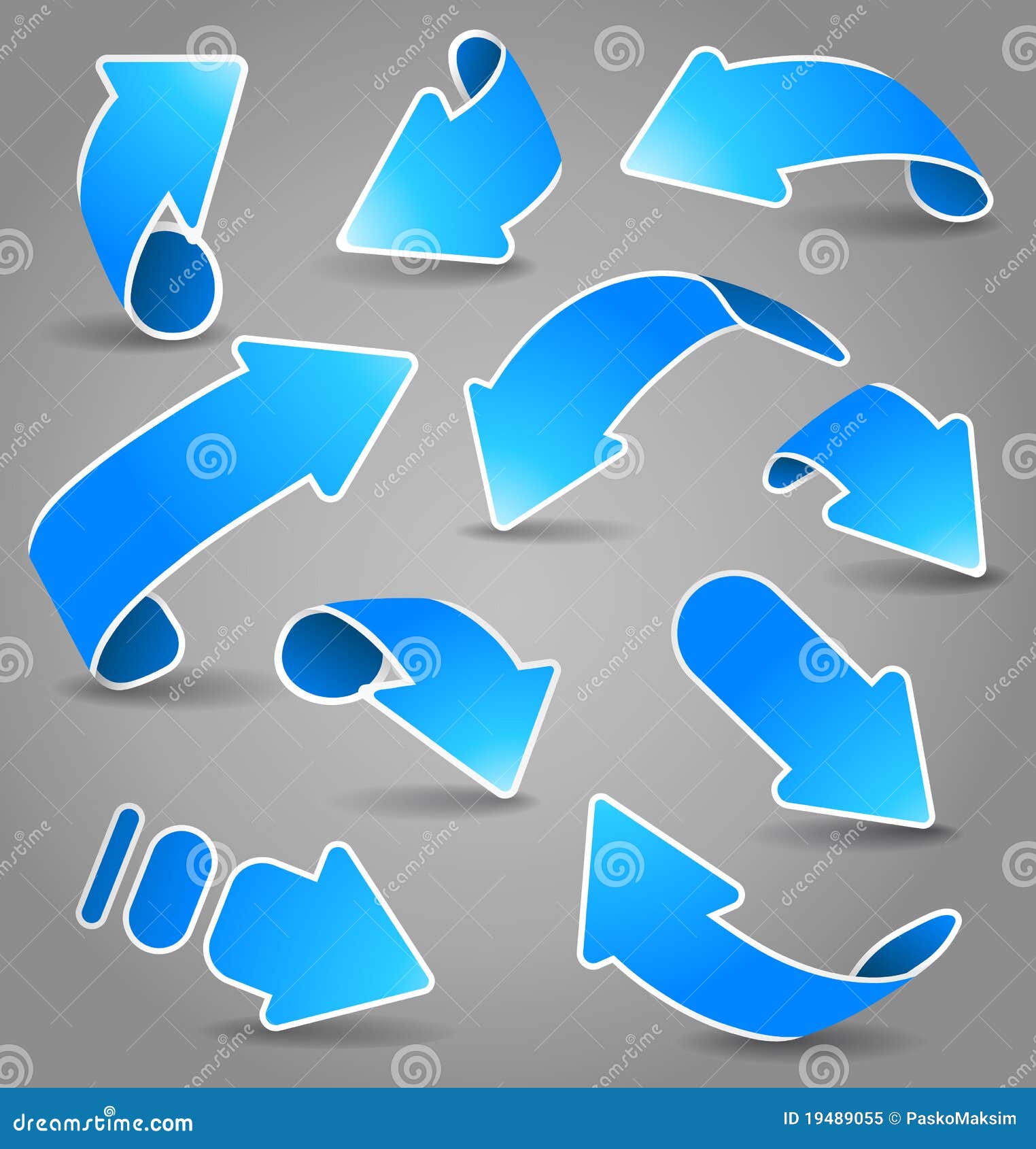 Blue arrows stock vector. Illustration of internet, click - 19489055