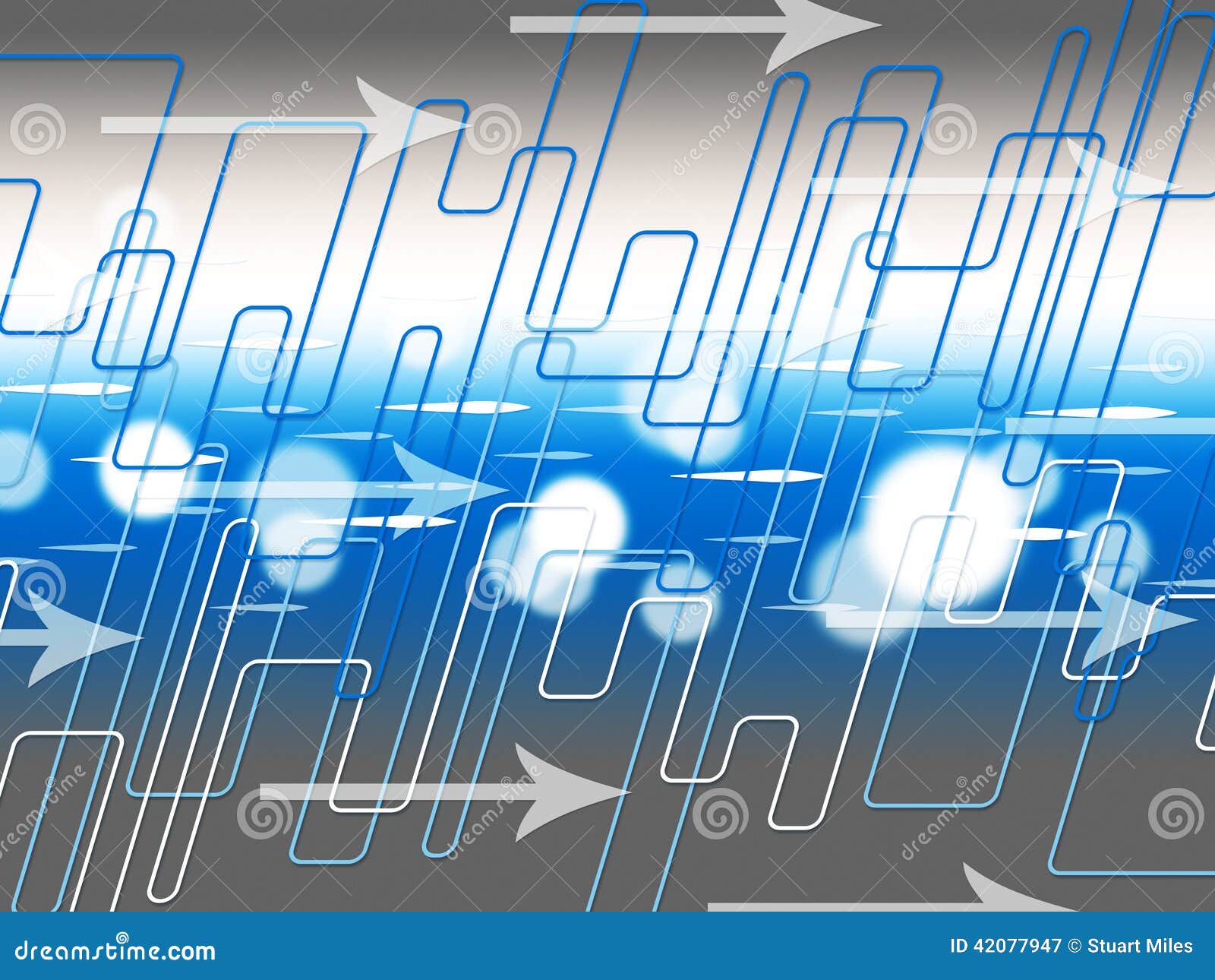 Blue Arrows Background Means Sending Data and Web Stock Illustration ...