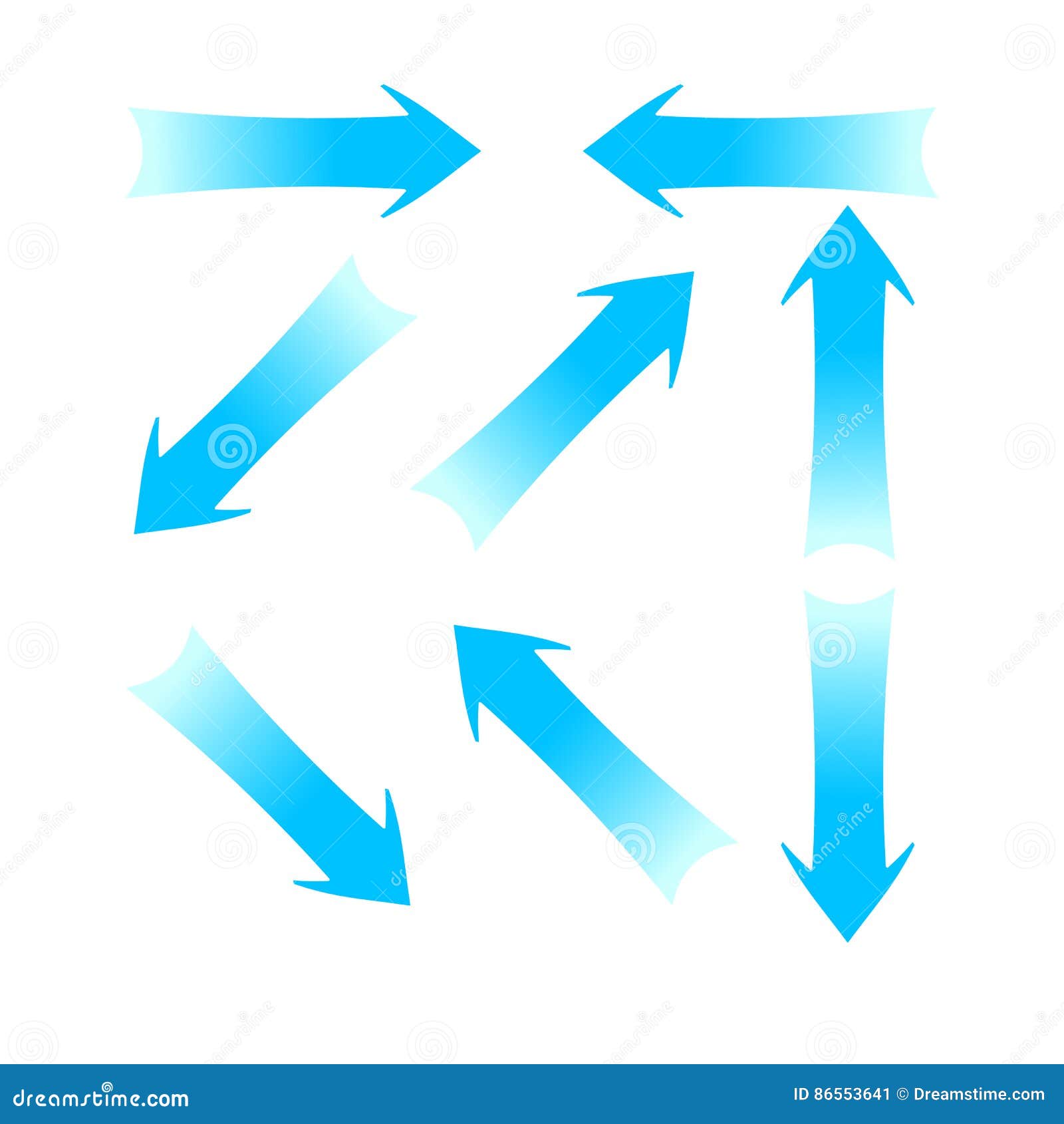 Blue arrows stock illustration. Illustration of blue - 86553641