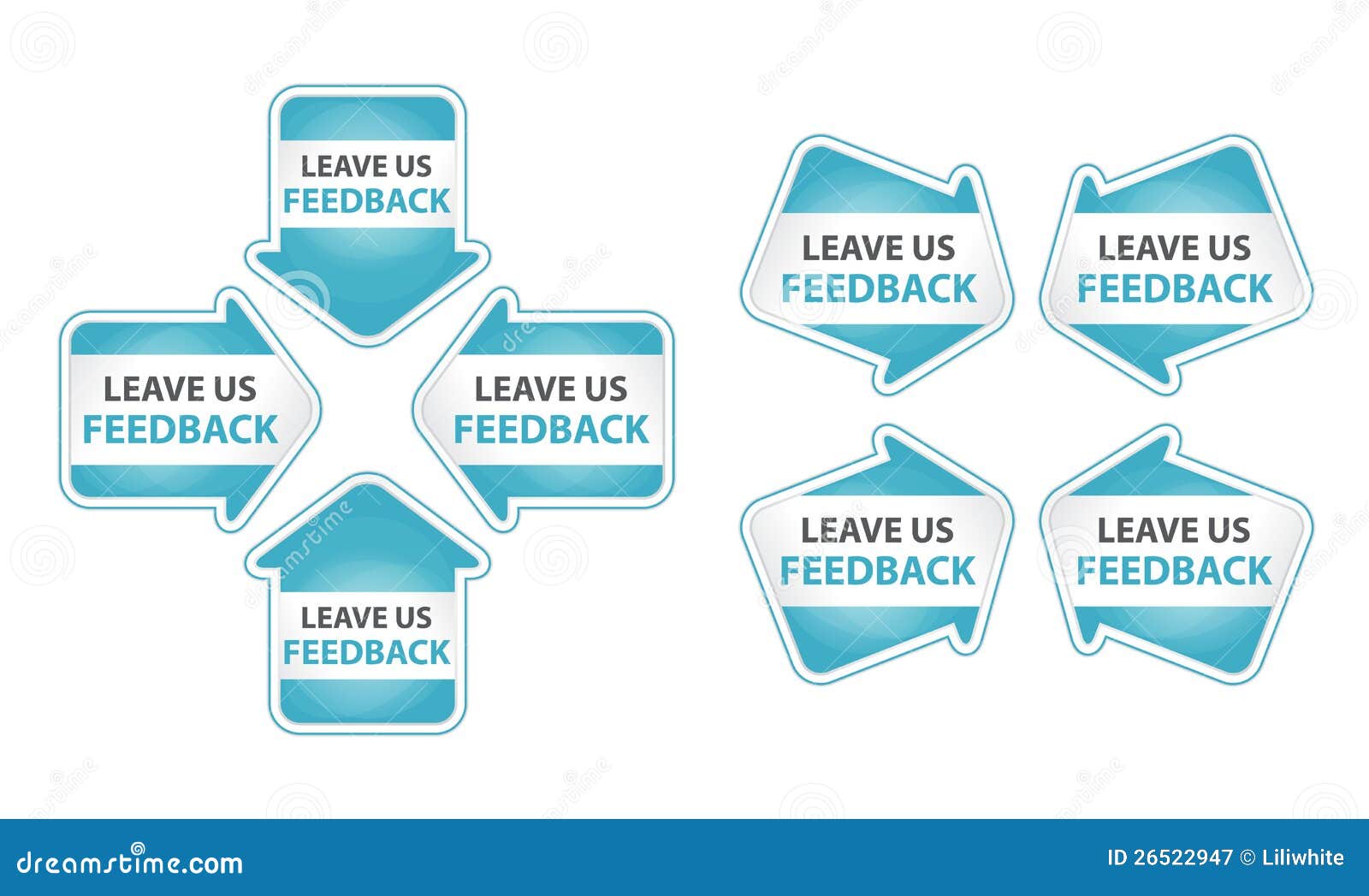 Blue Arrows with Leave Us Feedback Tag Stock Vector - Illustration of ...