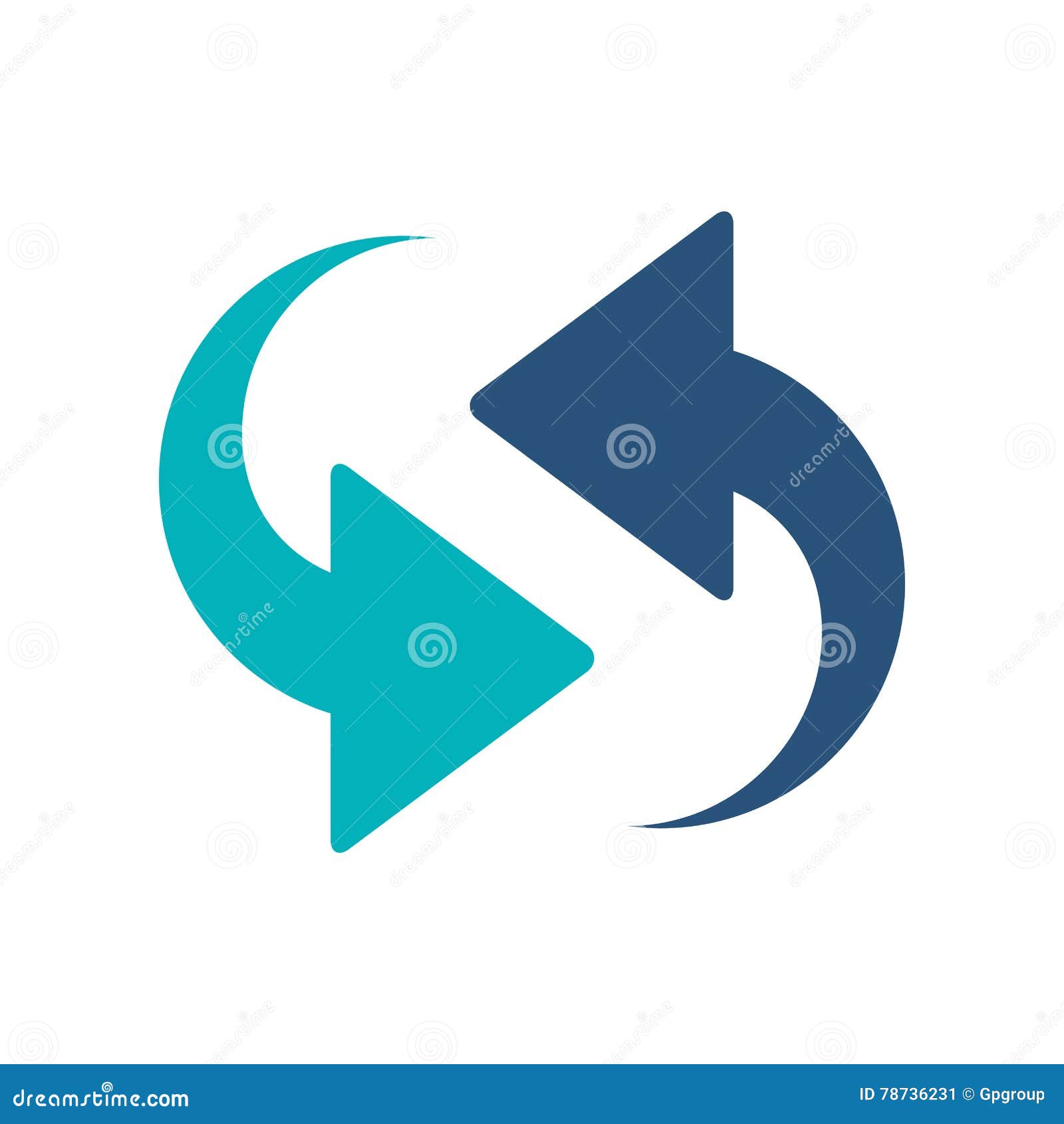Blue Arrows in Opposite Directions Stock Vector - Illustration of ...