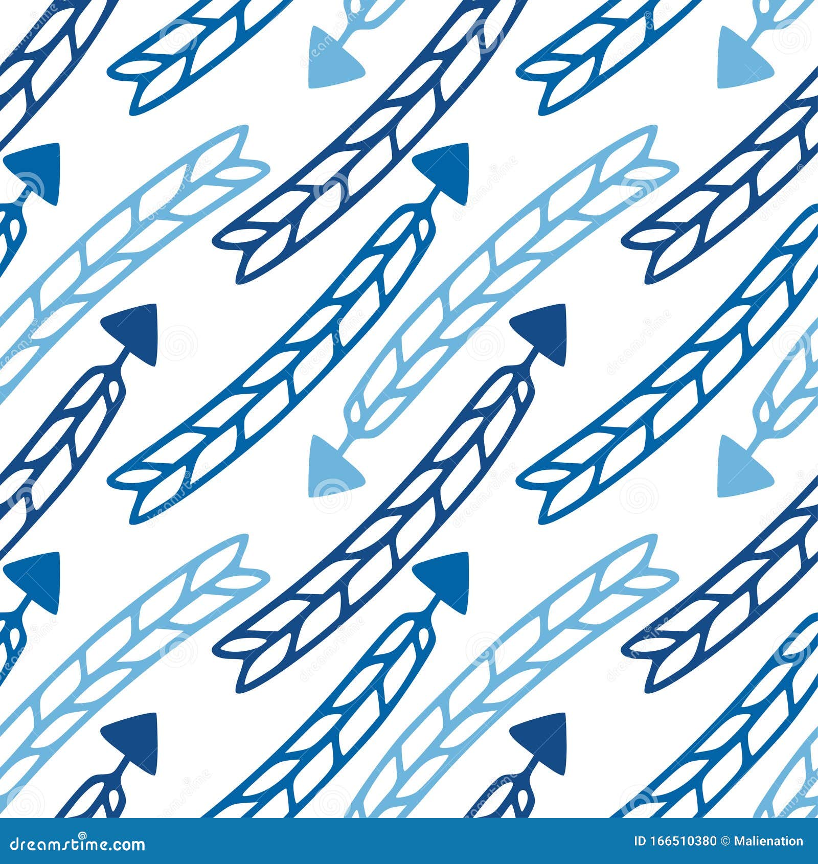 Blue Arrows Pattern. Modern Seamless Background. Simple Kids Fabric ...