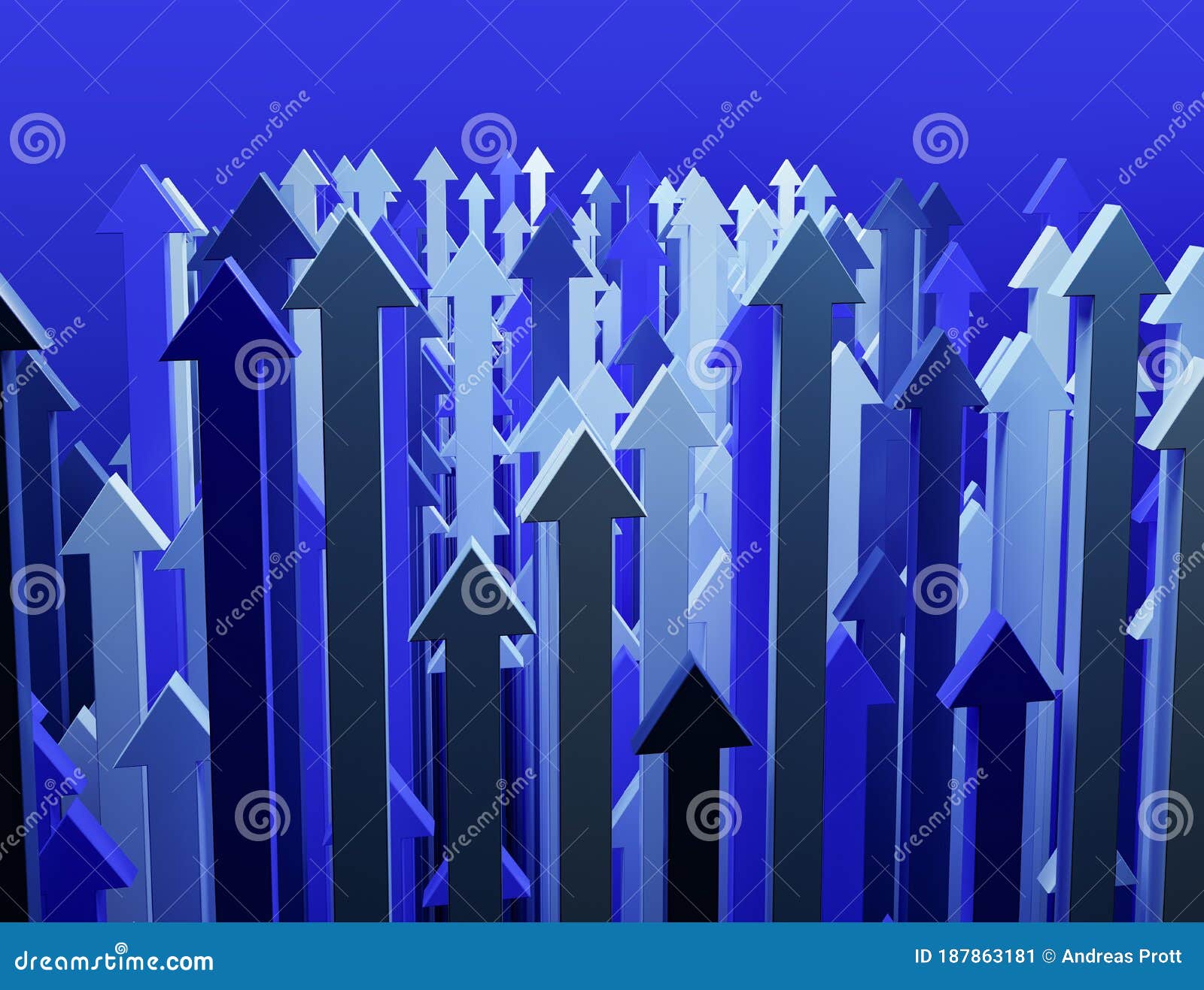 Blue Arrows Pointing Up. Concept for Success Leadership Wealth Growth ...