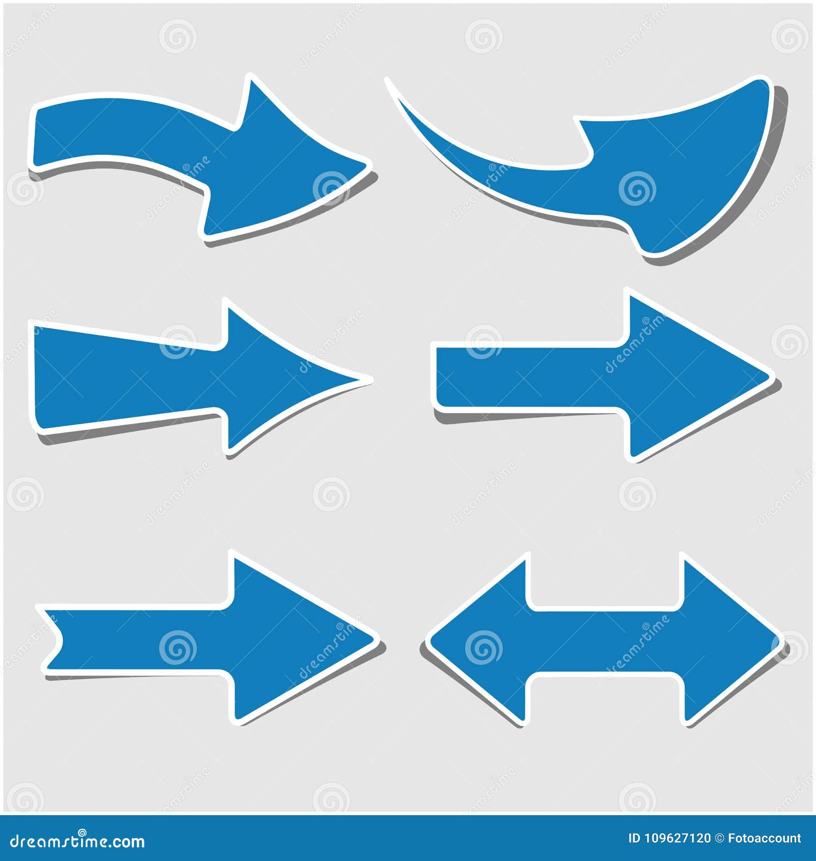 Blue Arrows Set - Right and Left Direction Stock Vector - Illustration ...
