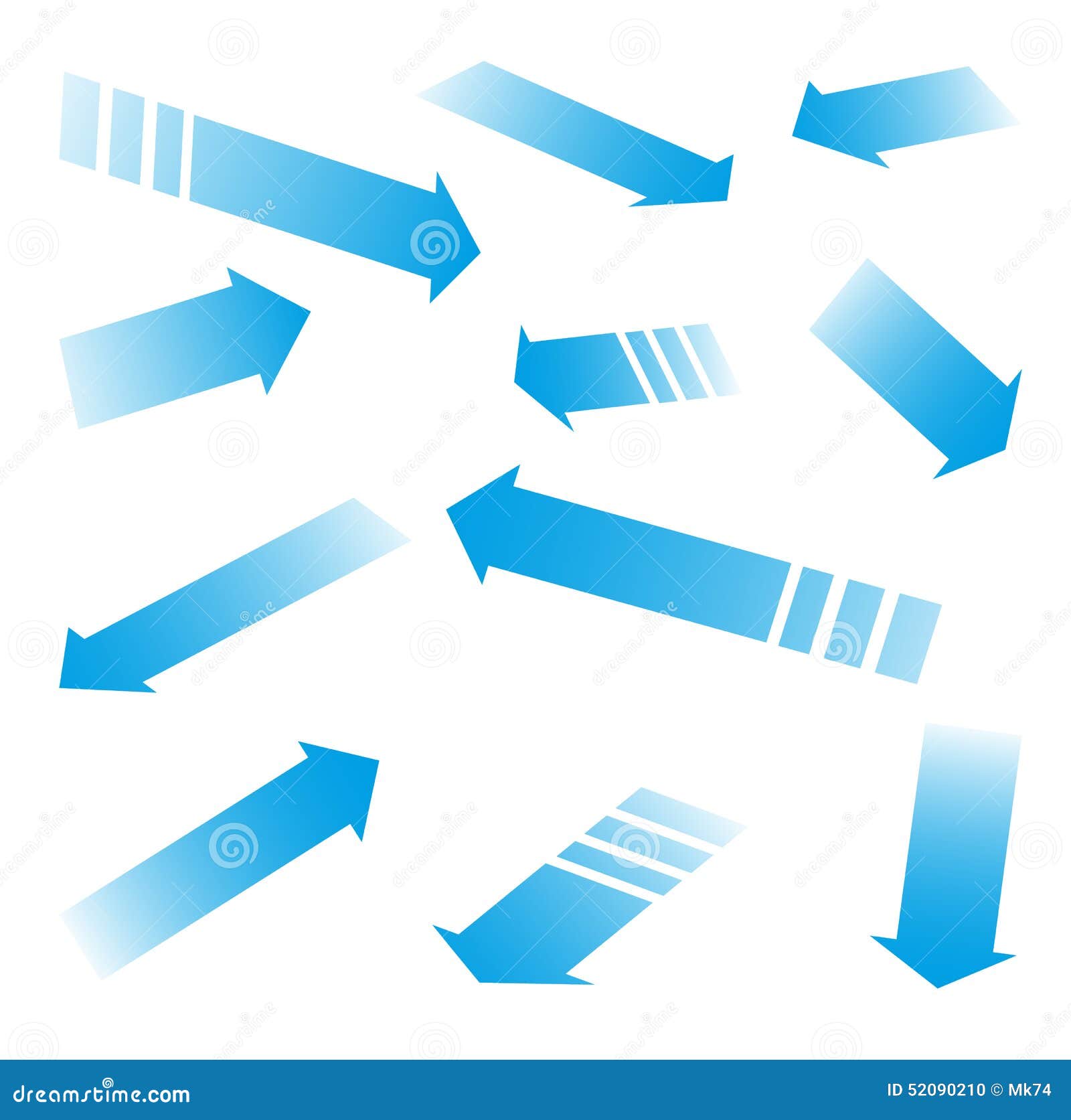 Blue arrows stock vector. Illustration of vector, direction - 52090210