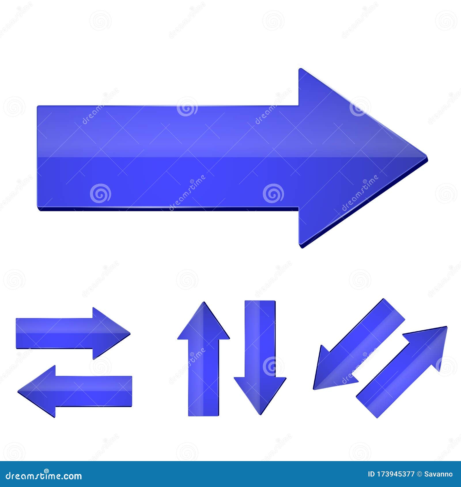 Blue arrows set stock vector. Illustration of isolated - 173945377