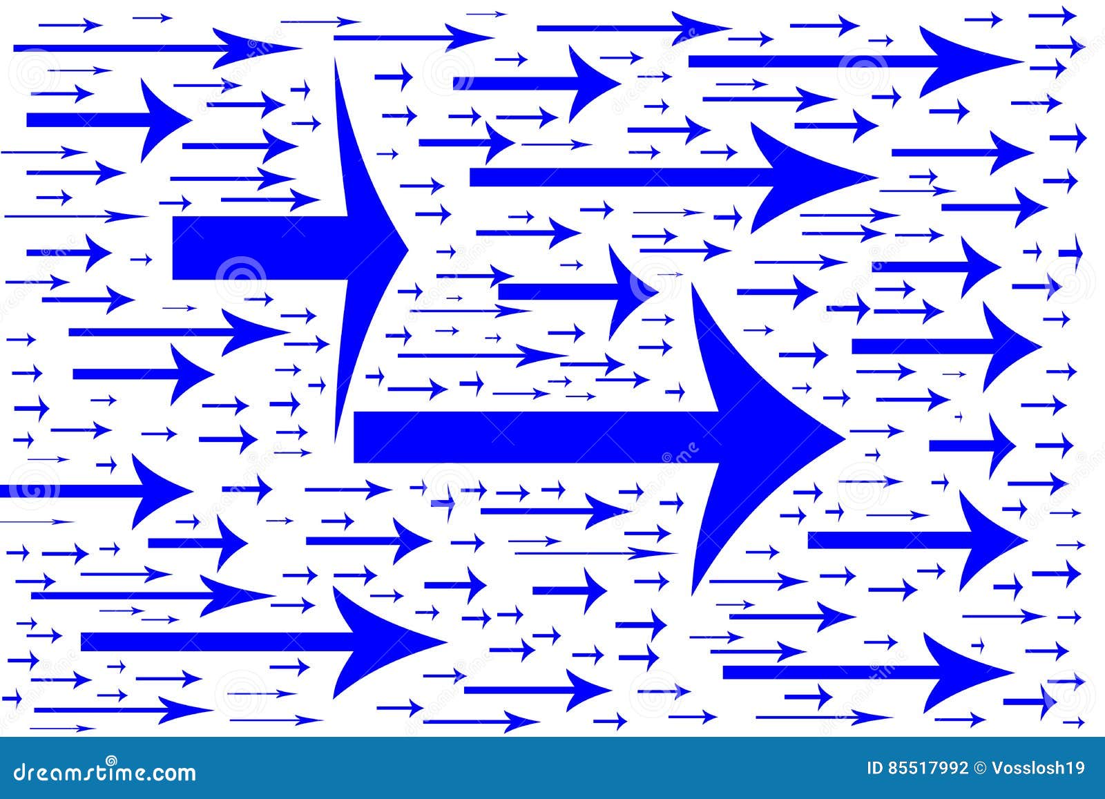 Blue Arrows on a White Background. Stock Illustration - Illustration of ...