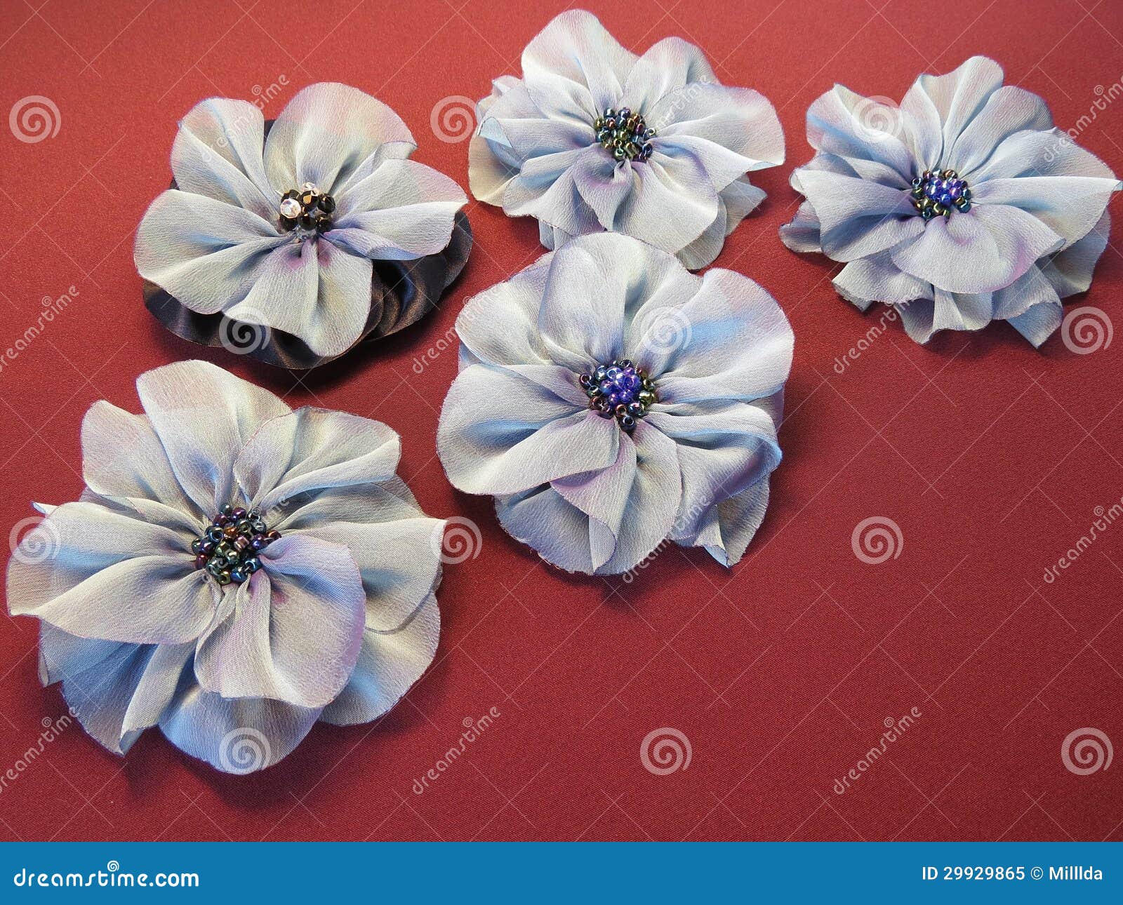 Blue Artificial Fabric Flowers Stock Image - Image of flowers ...