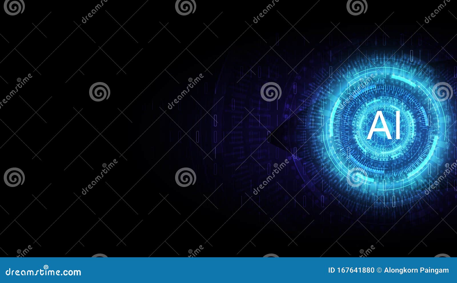 Blue Artificial Intelligence Head Technology Background,AI Deep ...