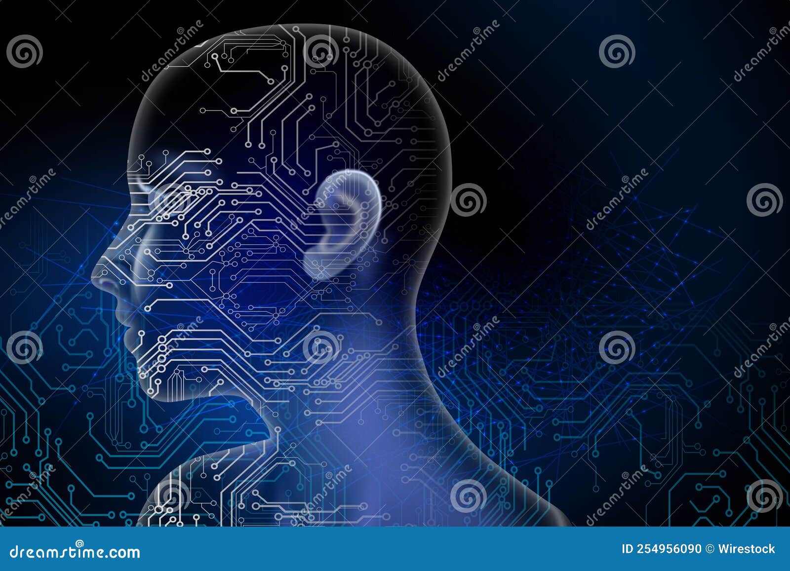 Blue Artificial Intelligence Technology Background Stock Photo - Image ...